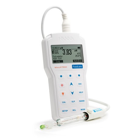 PH METRE PORTABLE ETANCHE PROFESSIONNEL VIN & MOÛT HI98169 HANNA ...
