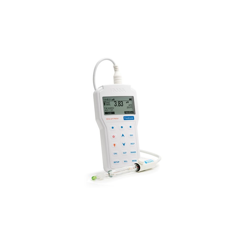 PH METRE PORTABLE ETANCHE PROFESSIONNEL VIN & MOÛT HI98169 HANNA ...